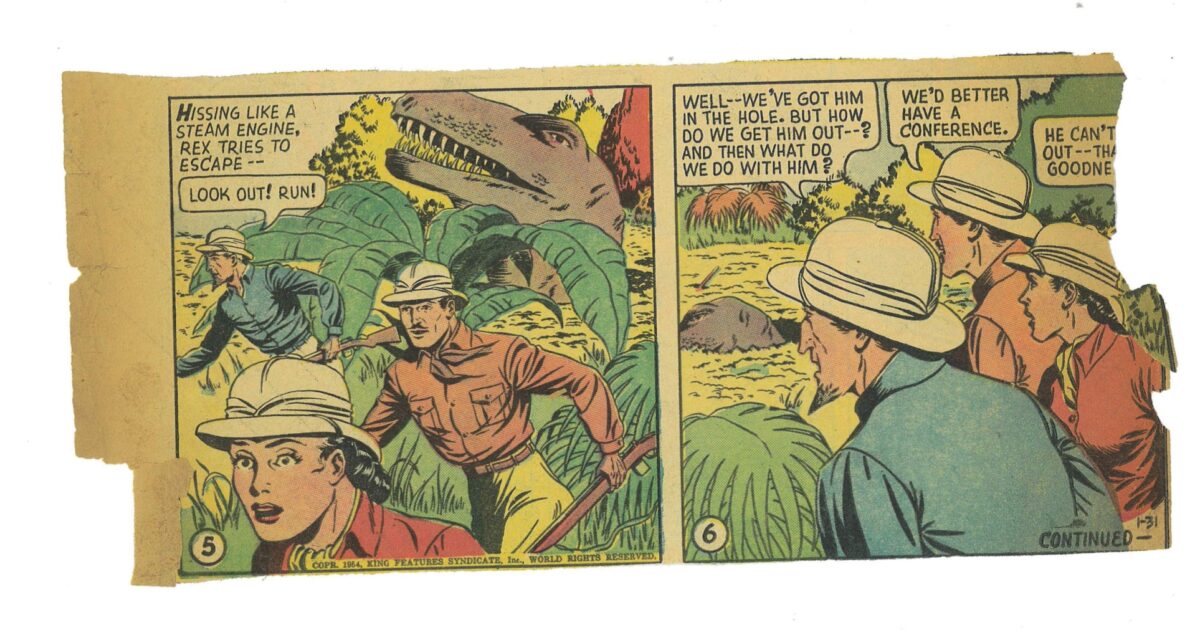 Newspaper clipping color comic, recto: T-Rex… | Intuit Art Museum